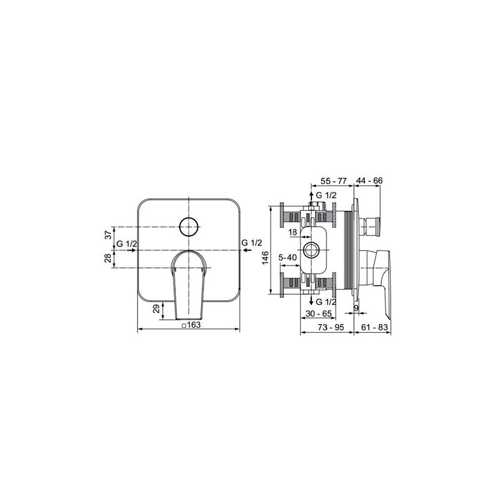 Baterie cada si dus Ideal Standard Tesi incastrata A6586AA | Neakaisa.ro